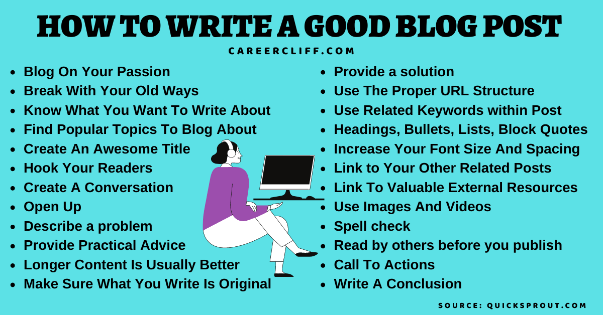 27 Tips On How To Write A Good Blog Post Everyday CareerCliff 27 Tips On How To Write A Good Blog Post Everyday CareerCliff