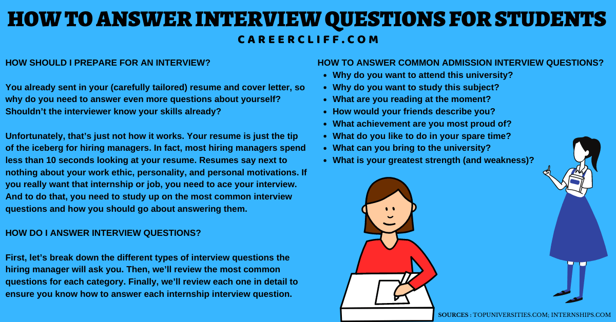 60 Interview Questions For Students For School College Internship 60 Interview Questions For Students For School College Internship